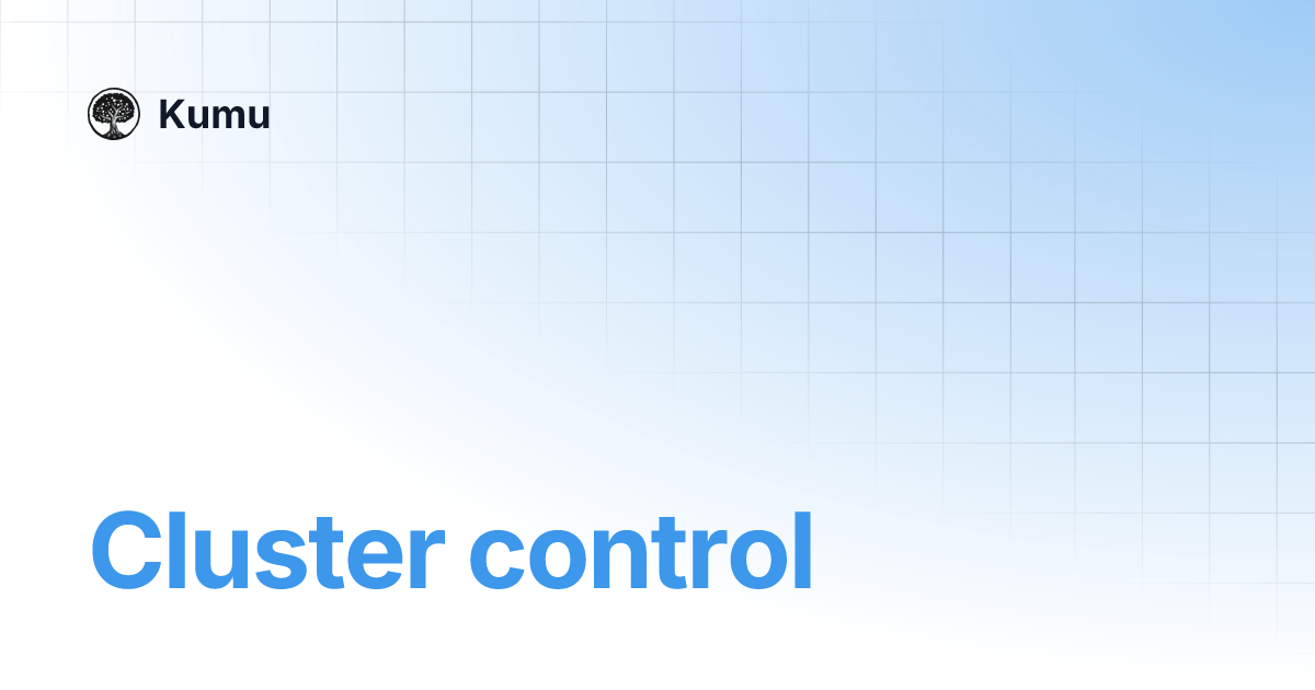 Cluster control | Kumu